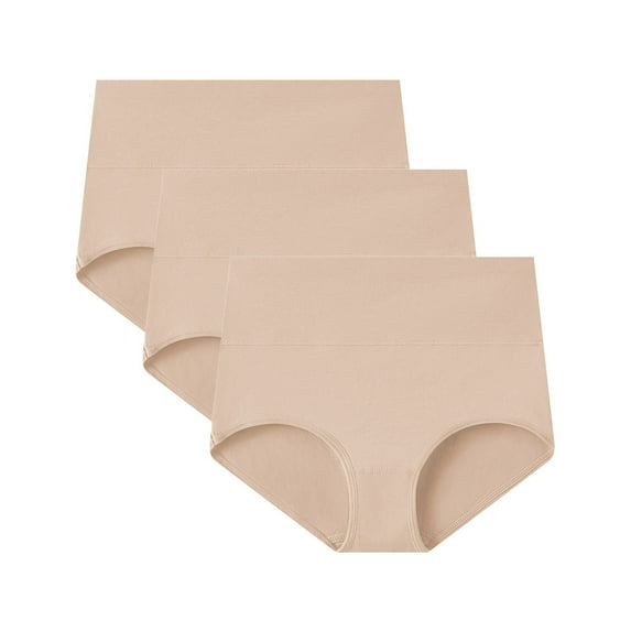 FCLoft Women's High Waist Cotton Briefs, Soft Full Coverage 3 Pack ...