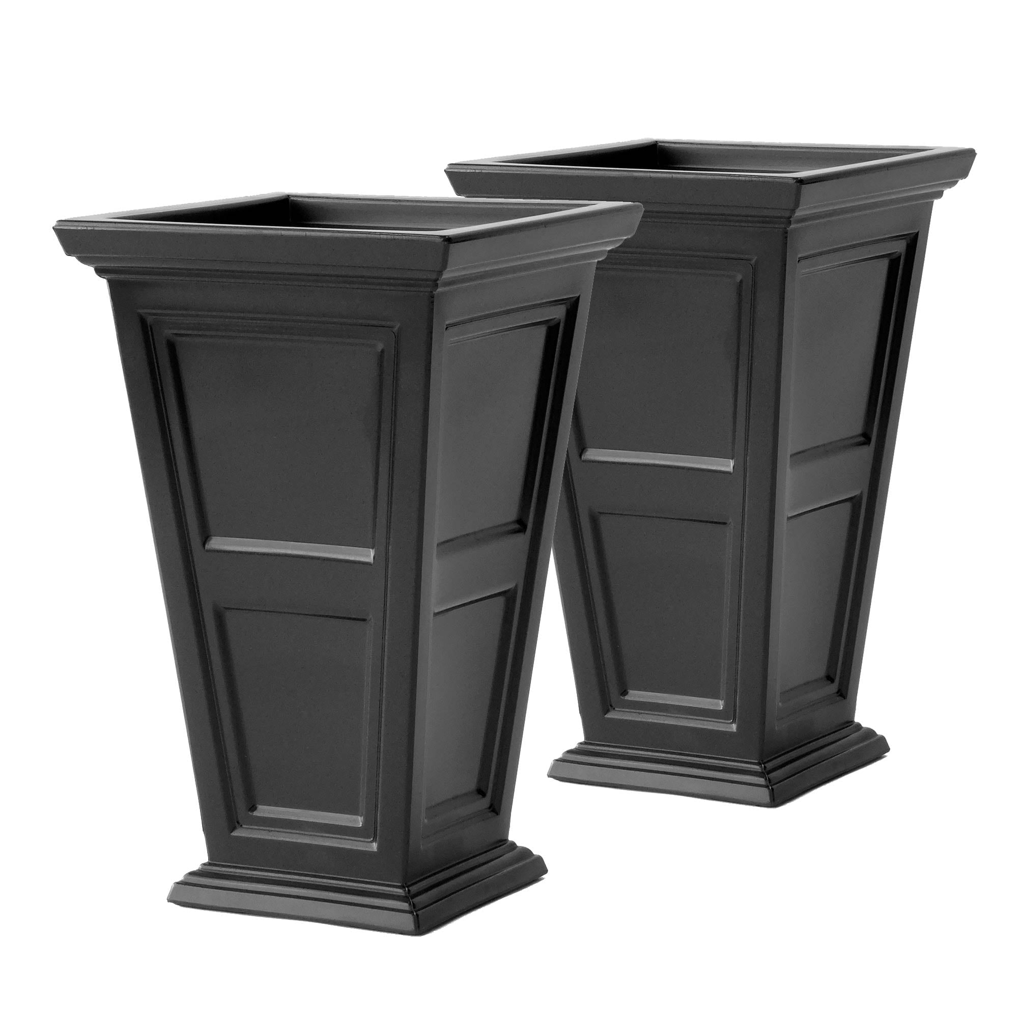 FCMP Outdoor Chelsea Planter Box with Self Watering Feature, Black (2 ...