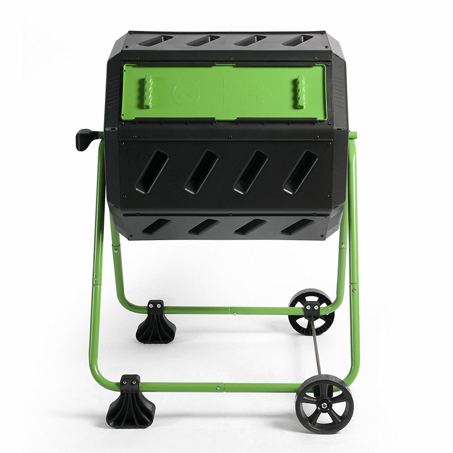 FCMP Outdoor HOTFROG 37-Gallon Dual Chamber Tumbling Composter Bin ...