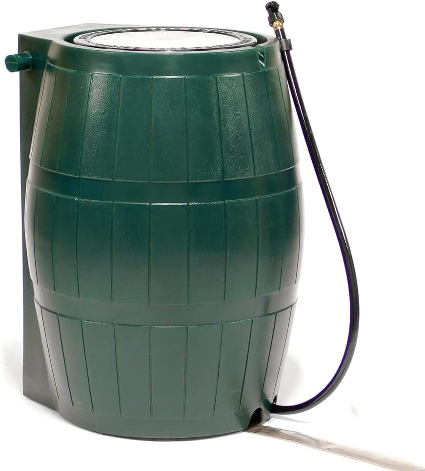 FCMP Outdoor Raincatcher 4000 Rain Barrel, Flat-Back Rainwater Catcher ...