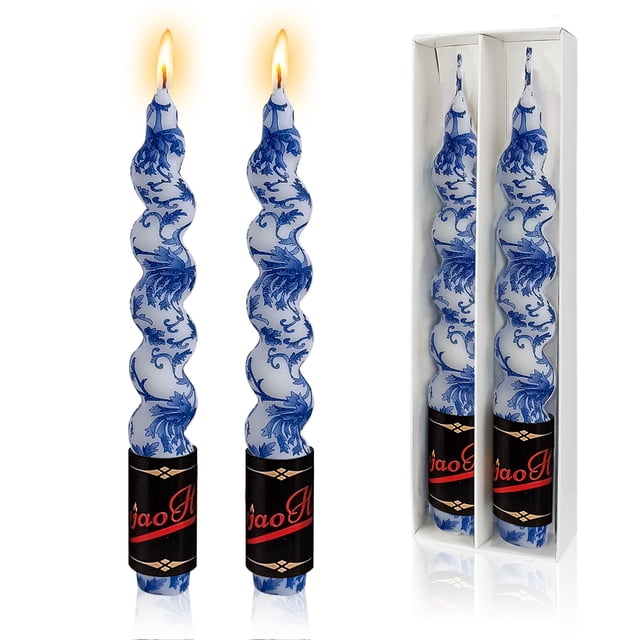FCMSHAMD 7.3 inch Spiral Taper Candles, Handmade, Unscented, Home Decor ...