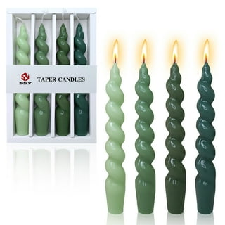 FCMSHAMD 7.5 Inch Spiral Taper Candles Set of 4 Burn Time 6 H Unscented ...