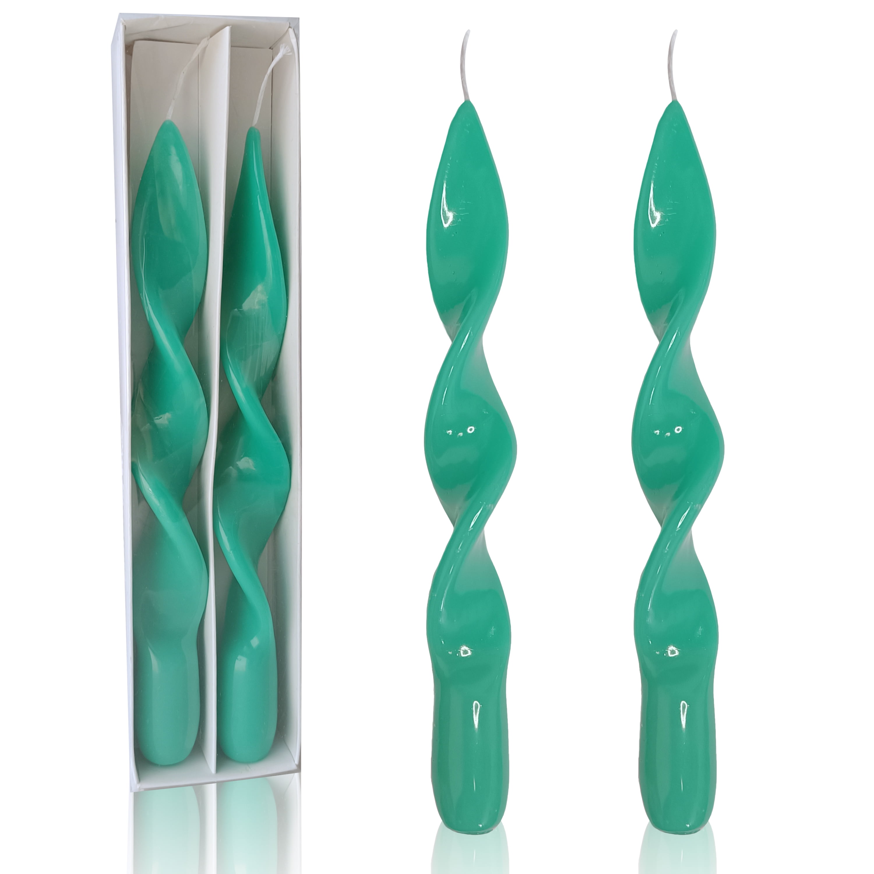 FCMSHAMD 8.8'' Green Taper Candles - Unscented Dripless (2 Pack ...