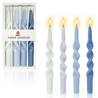 FCMSHAMD 9.8 Inch Spiral Taper Candles Set of 4 Burn Time 6 H Unscented ...