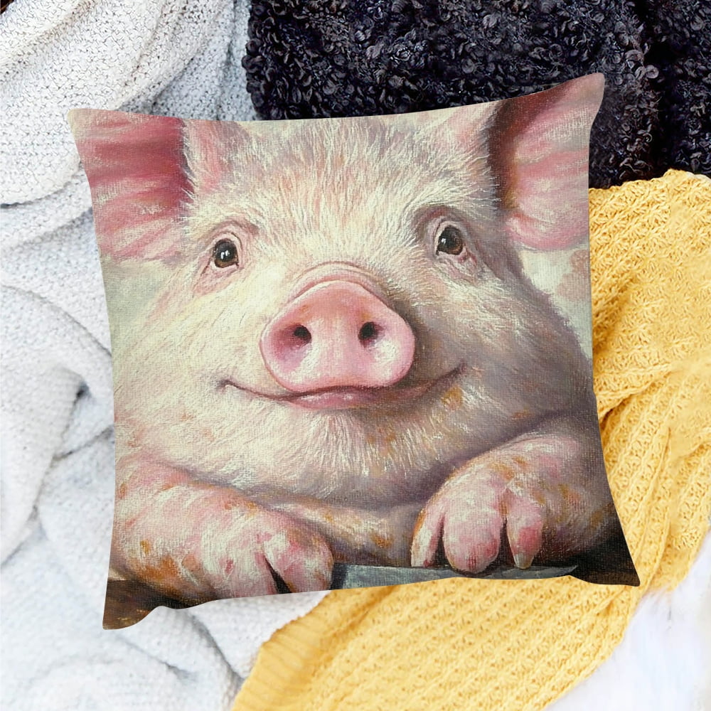 FCXZI 100% Linen Pillow Covers Meat Theme Decoration for Sofa Couch ...