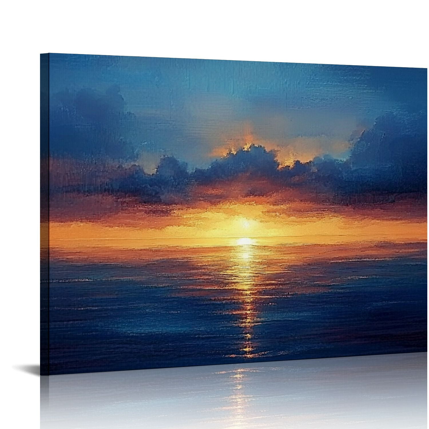 FCXZI Abstract Wall Art, Navy Blue Calm Ocean Canvas Prints Minimalist ...