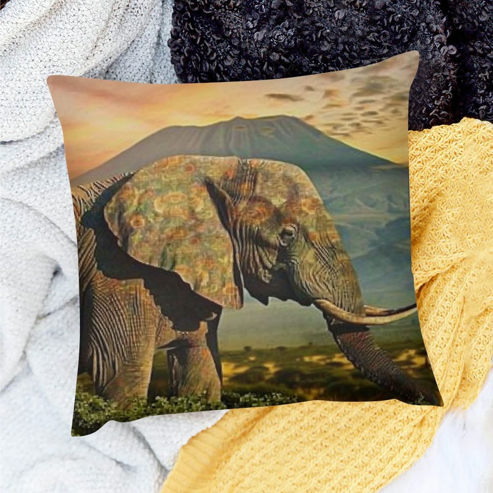 FCXZI African Elephant on The Prairie Rustic Farmhouse Style Decorative ...