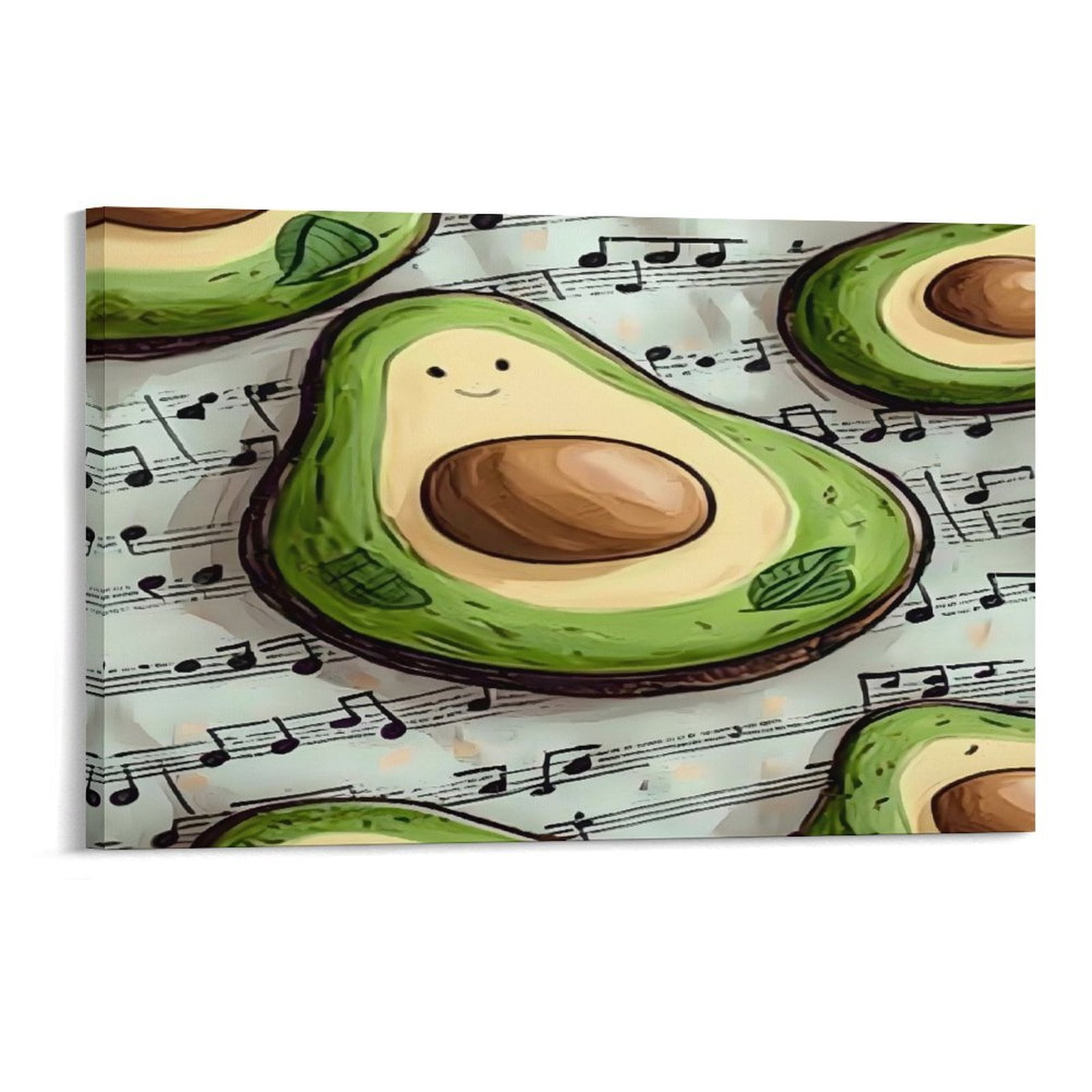 FCXZI Avocado With Music Notes Wall Art, High-definition Printed ...
