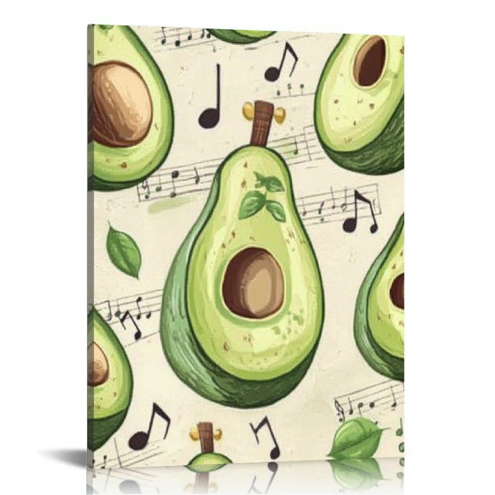 FCXZI Avocados Music Notes Guitar Canvas Print Wall Art Decor 16x20in ...