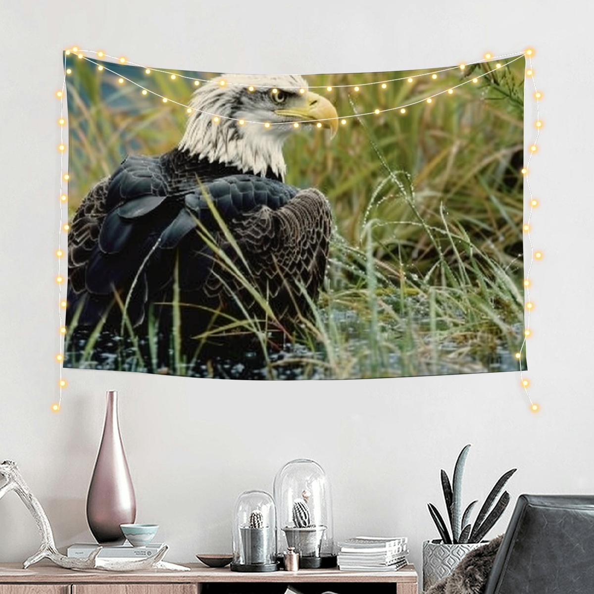 FCXZI Bald Eagle Grass Water's Edge Tapestry Wall Hanging Decoration 60 ...