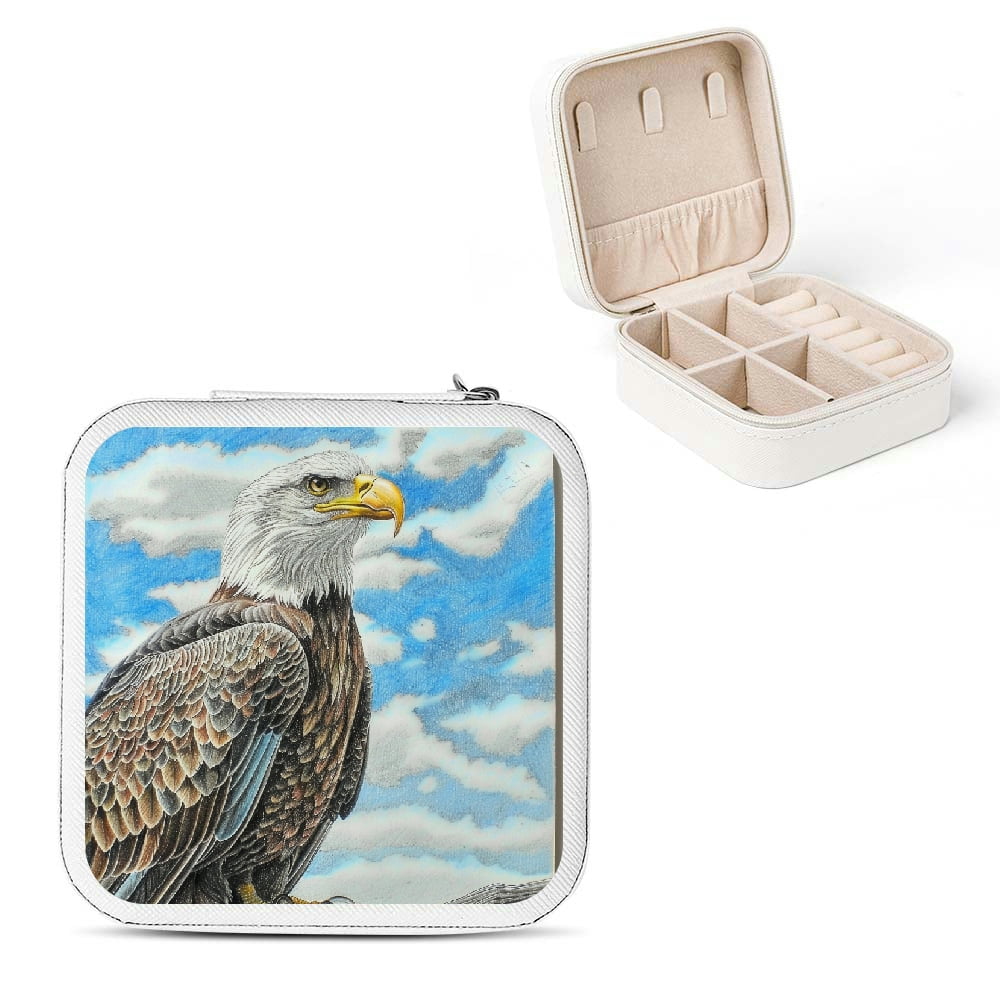FCXZI Bald Eagle Travel Jewelry Box for Necklace, Ring, Earring ...