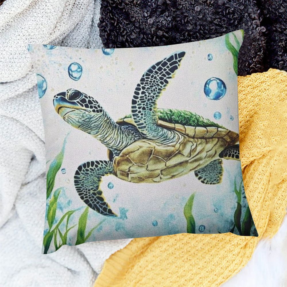 FCXZI Beach Sea Turtles Throw Pillow Cover,Animals Turtle Decorative ...