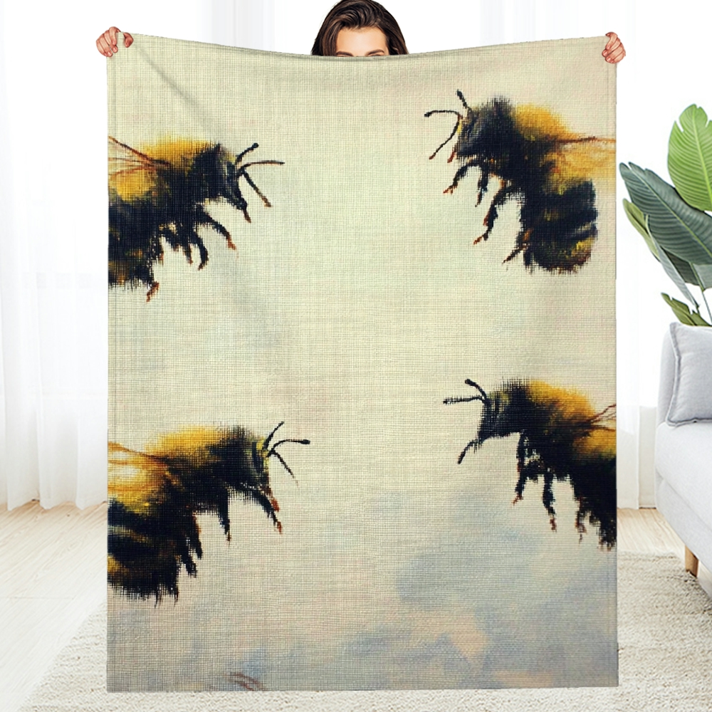 FCXZI Bees Flying Wings Fuzzy Fluffy Soft Cozy Blanket, Multi-Purpose ...