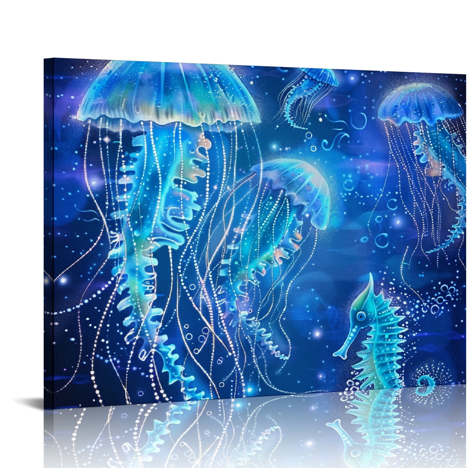 FCXZI Bioluminescent Sea Creatures Wall Decor Canvas Art Print Ready To ...