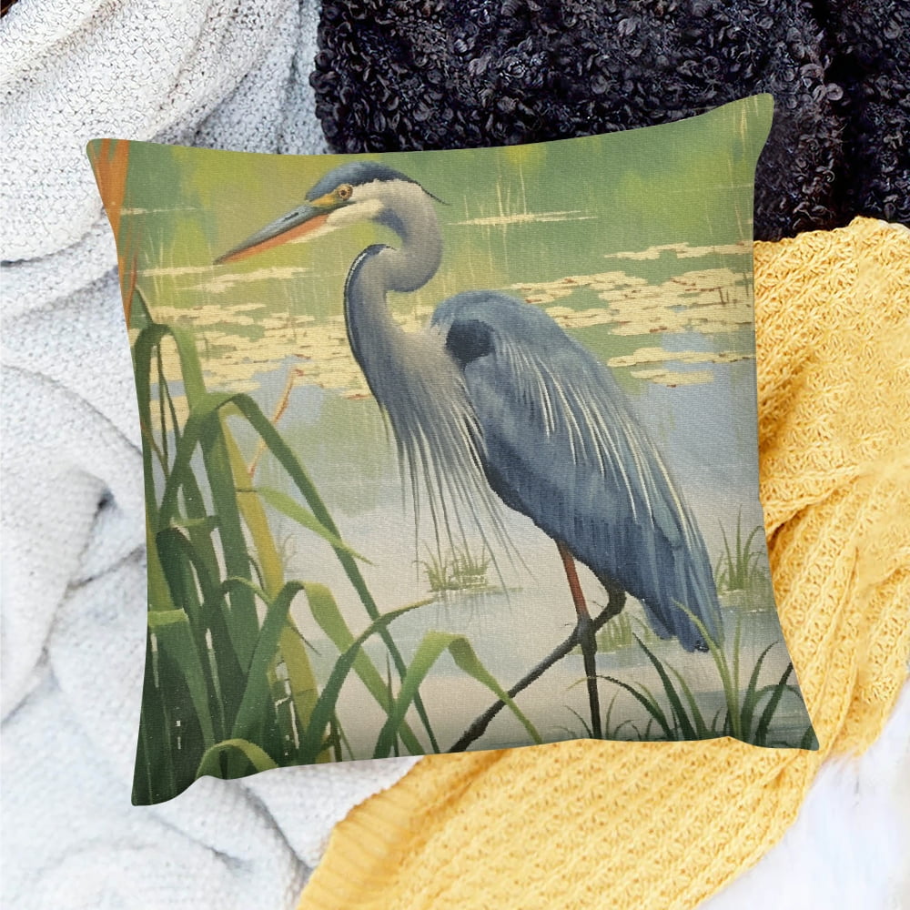 FCXZI Birds Swamp Pond Holiday Pillow Case Indoor Sofa Couch Linen ...