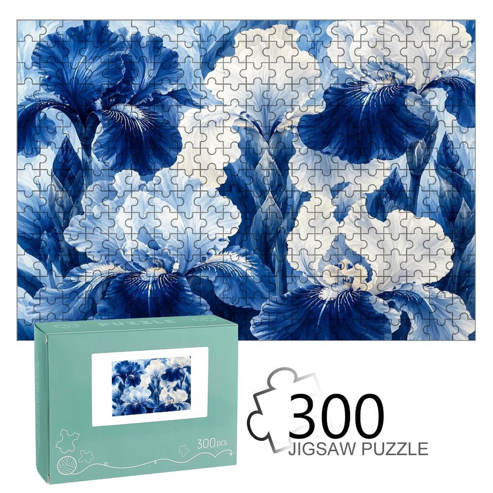 FCXZI Blue White Iris Flowers, Interest Wooden Jigsaw Puzzle, HD ...