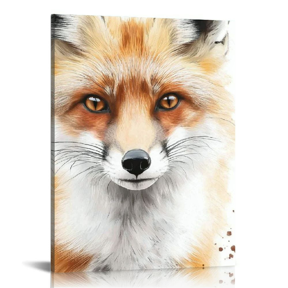 FCXZI Brown Fox Wall Art Watercolor Wildlife Canvas Prints Painting ...