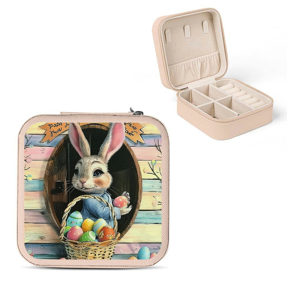 FCXZI Bunny Eggs Basket Jewelry Box Travel Organizer for Necklaces ...