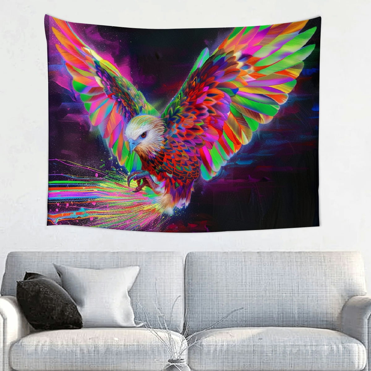 FCXZI Colorful Bird Wings Tapestry Wall Hanging Home Decor 100% ...