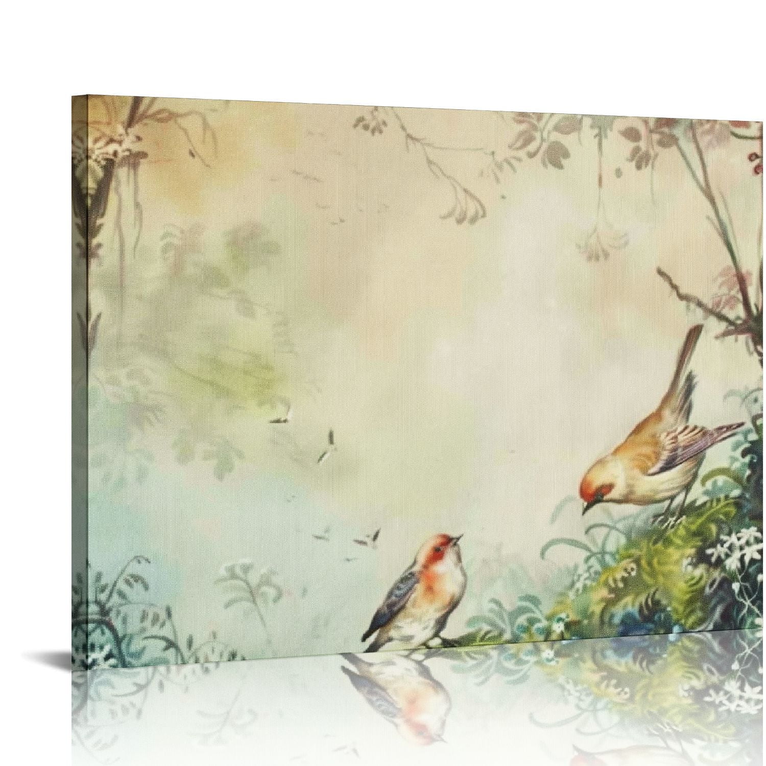 FCXZI Couple Birds Oil Painting Birds Nest Canvas Wall Art Botanical ...