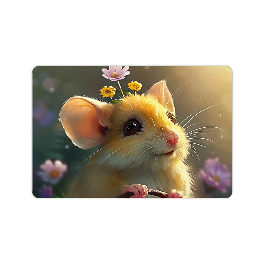 FCXZI Cute Mouse Flower Home Bath Mat Diatom Mud Quick Drying 24x16in ...