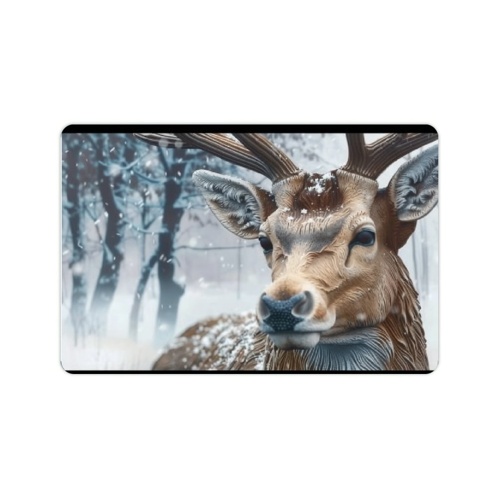 FCXZI Diatom Mud Mats Non-Slip Deer Antlers Snow Home Rug 24x16in ...