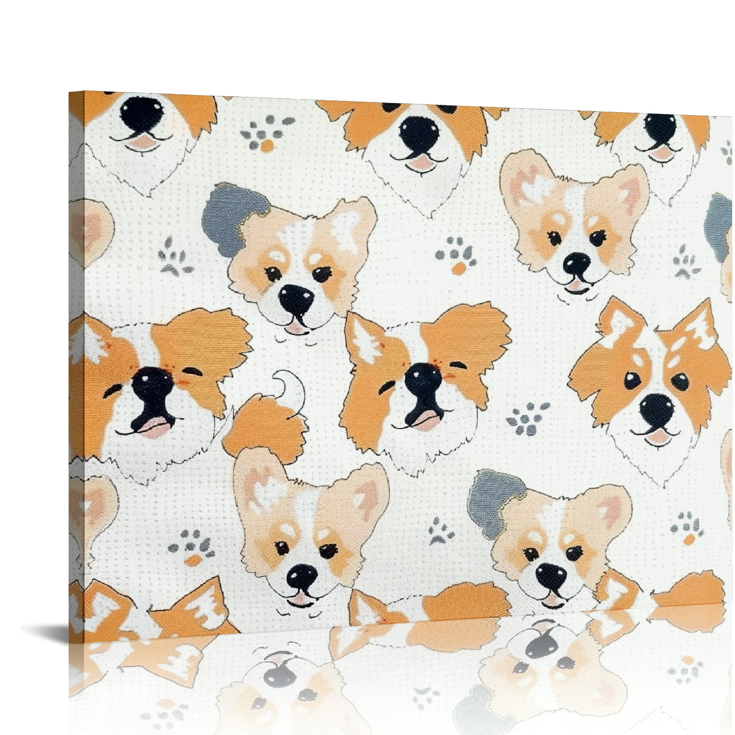 FCXZI Dog Pattern Dog's Paw Print Furry Art Canvas Wall Decor for ...