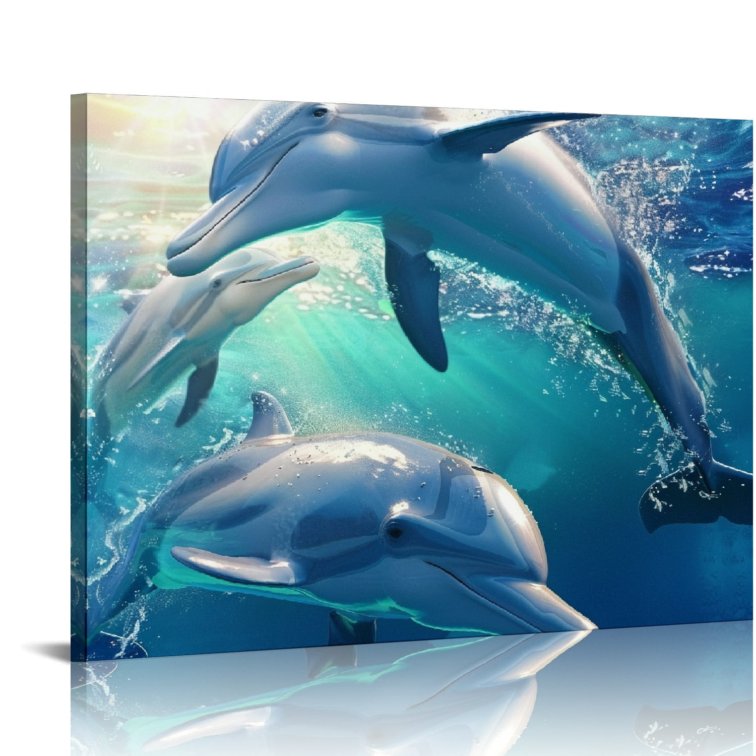 FCXZI Dolphins Ocean Sunlight Canvas Art Modern Prints for Home Decor ...