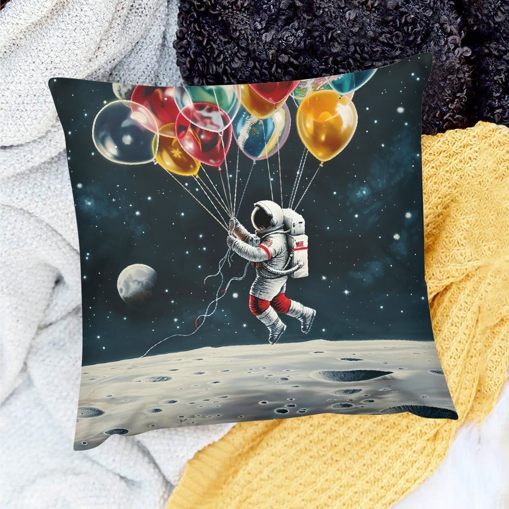 FCXZI Farmhouse Decor Astronaut Space Shuttle Moon Pillow Cushion Case ...