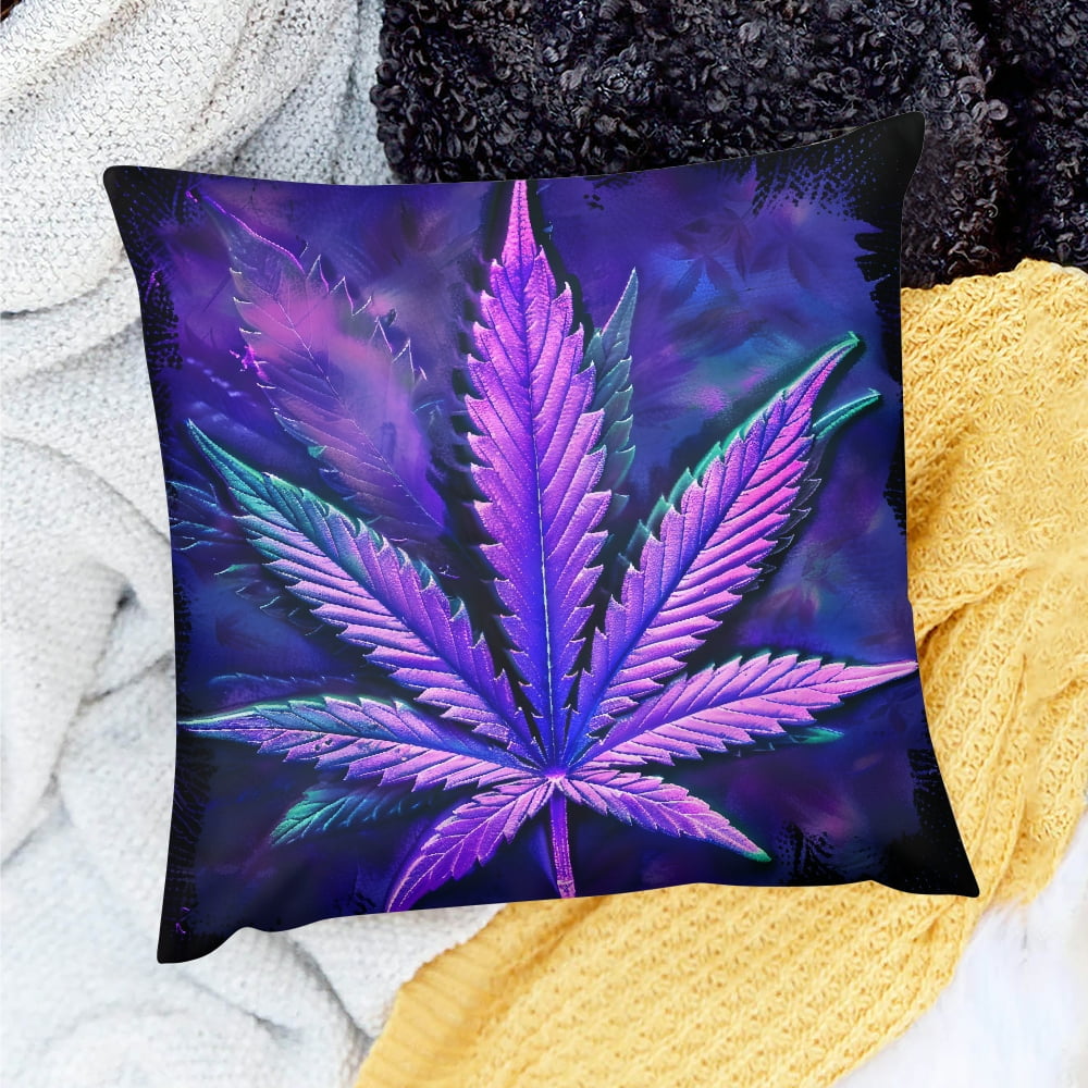 FCXZI Farmhouse Decor Marijuana Leaf Pillow Covers for Home Sofa Couch ...