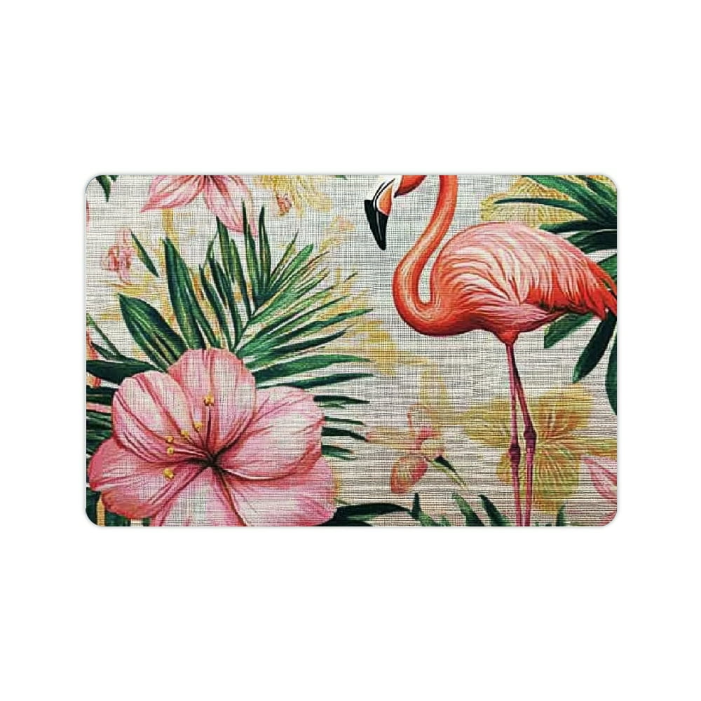 FCXZI Flamingo Flowers Palm Leaves Diatom Mud Mats Non-Slip Home ...