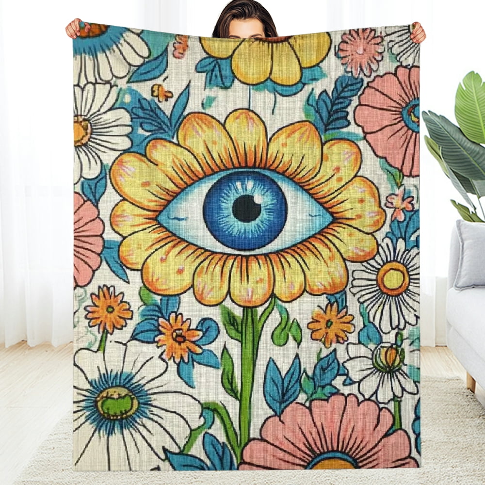 FCXZI Flannel Blanket Flower Pattern Cozy Decorative All-Season 50x60 ...