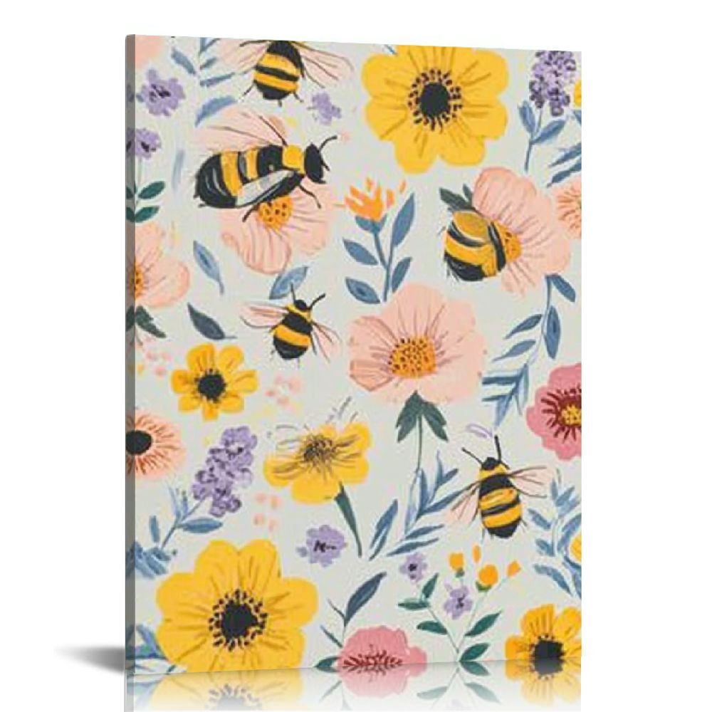 FCXZI Flowers Bees Wall Decor for Home Living Room Bedroom Office ...