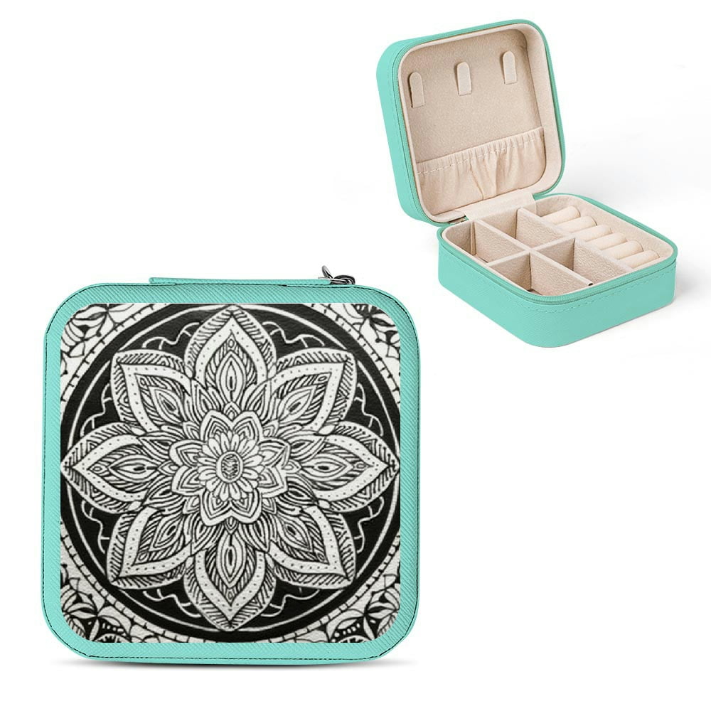 FCXZI Flowers Jewelry Box for Necklace, Ring, Earring - Compact Travel ...