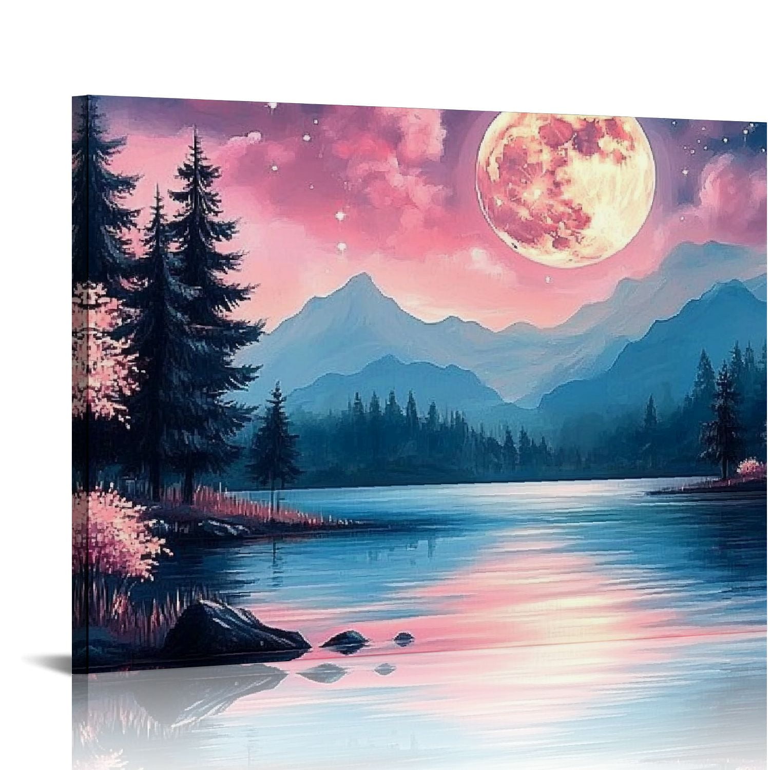 FCXZI Flowers Moon Digital Painting Kit Canvas Painting Kit Landscape ...