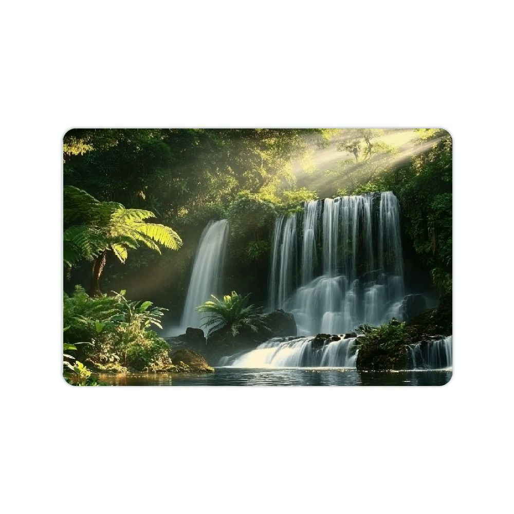 FCXZI Forest Waterfall Bath Mat Nature Trees Forest Tropical Jungle ...