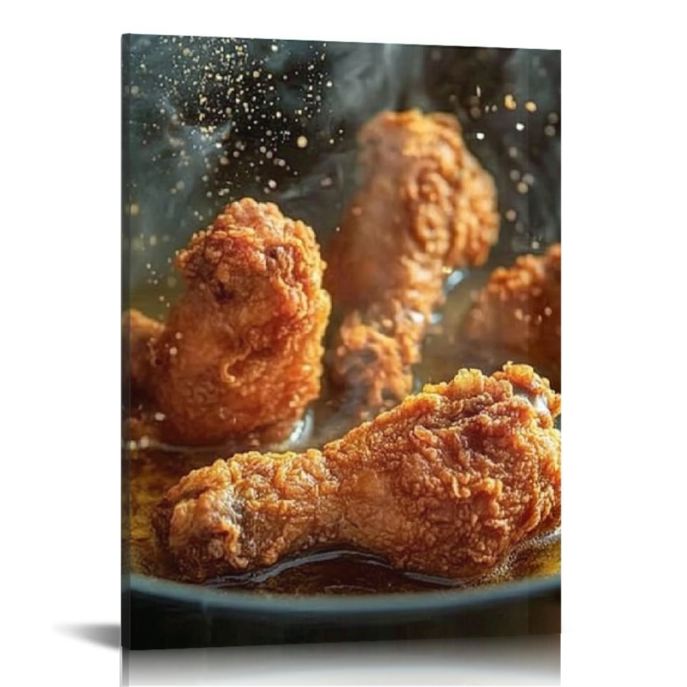 FCXZI Fried Chicken Canvas Wall Art Home Decor for Living Room Office ...