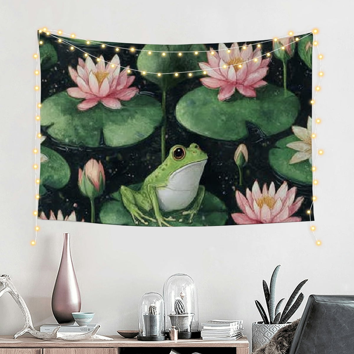 FCXZI Frog Lily Pad Water Lilies Tapestry Wall Hanging Home Decor 60 ...