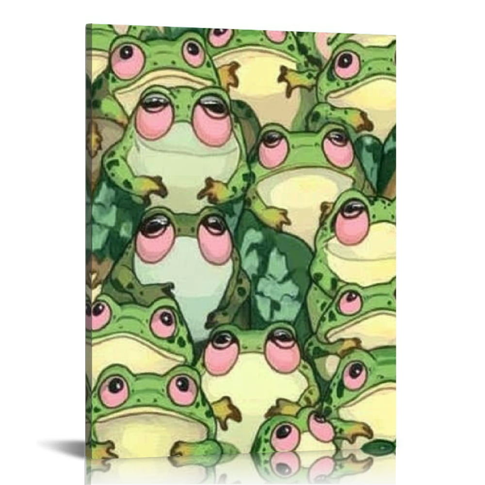 FCXZI Frogs Print Canvas Wall Art Decor for Home Living Room Office ...