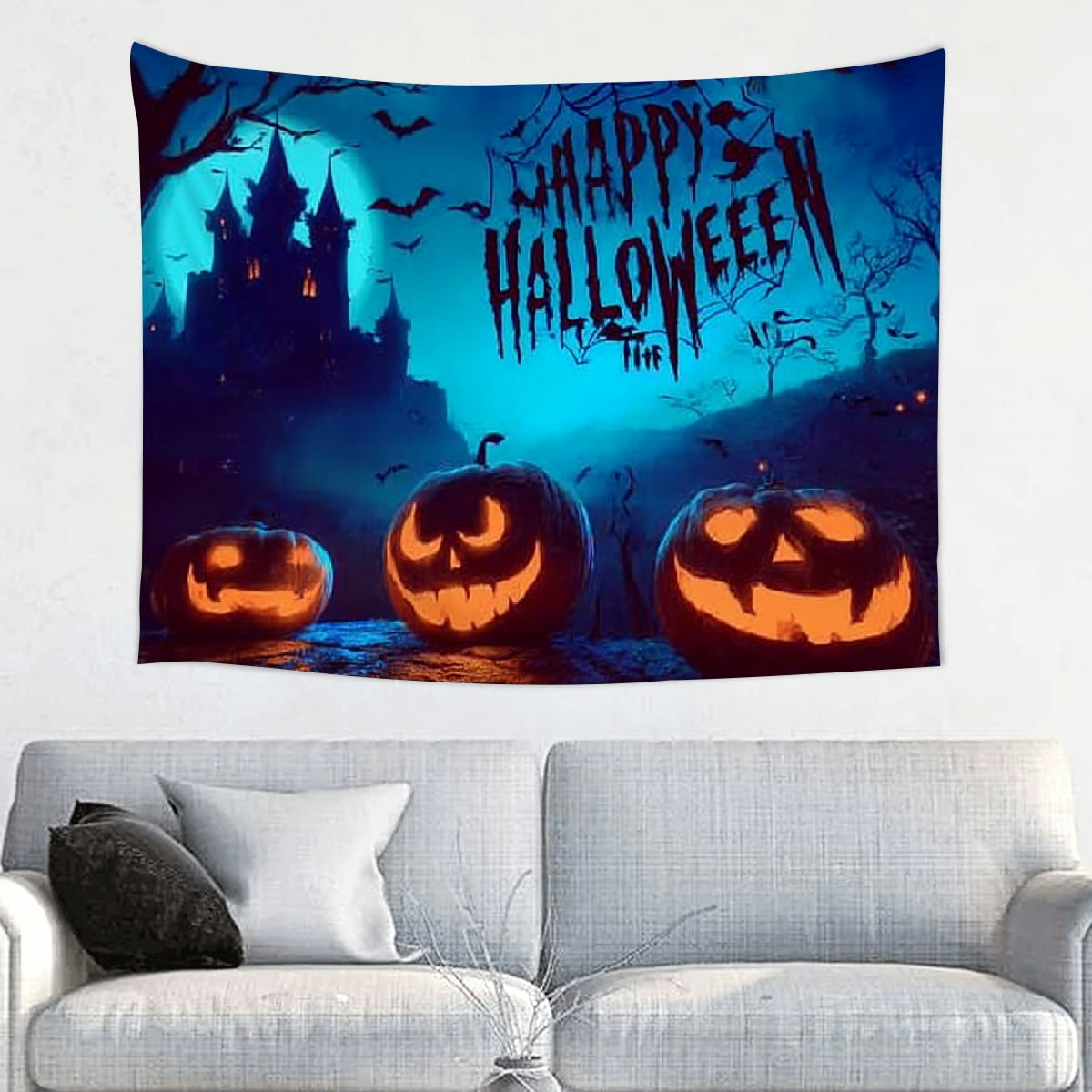 FCXZI Halloween Blacklight Tapestry - Night Tapestry Wall Hanging ...