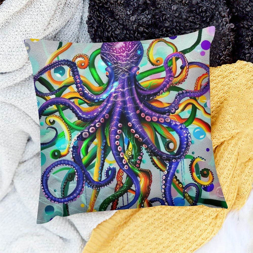 FCXZI Home Decor Throw Pillows Cover Octopus Psychedelic Art for Sofa ...