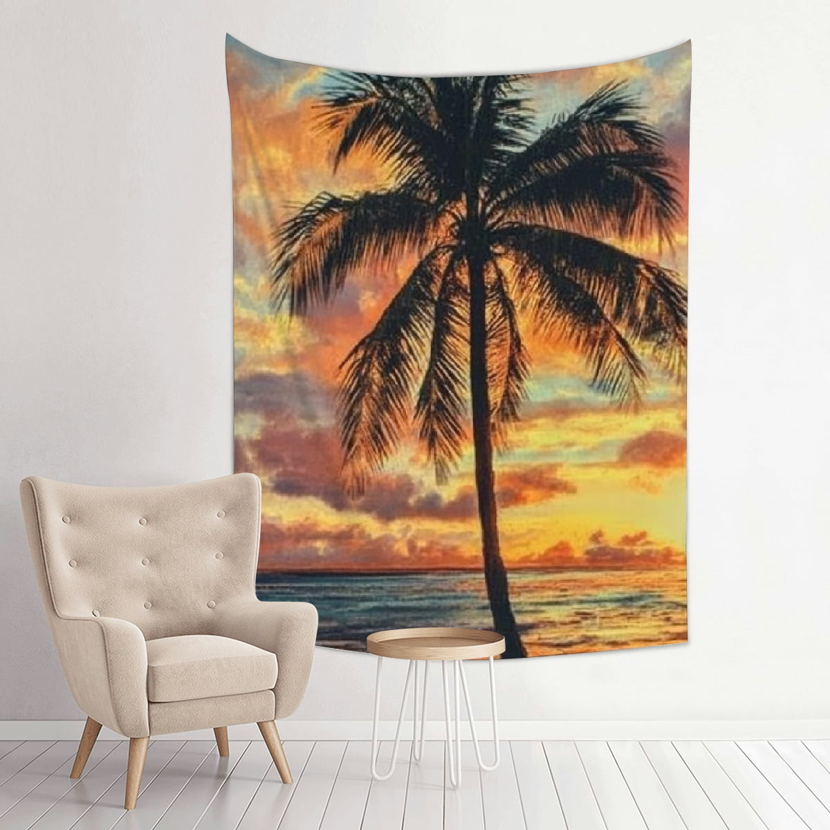 FCXZI Home Wall Tapestry Art Palm Tree Sunset Print Decorative Hanging ...