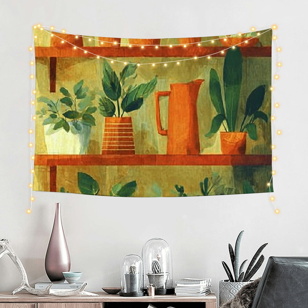 FCXZI Home Wall Tapestry Art Potted Plants Shelf Pitcher Decor 60*40in ...