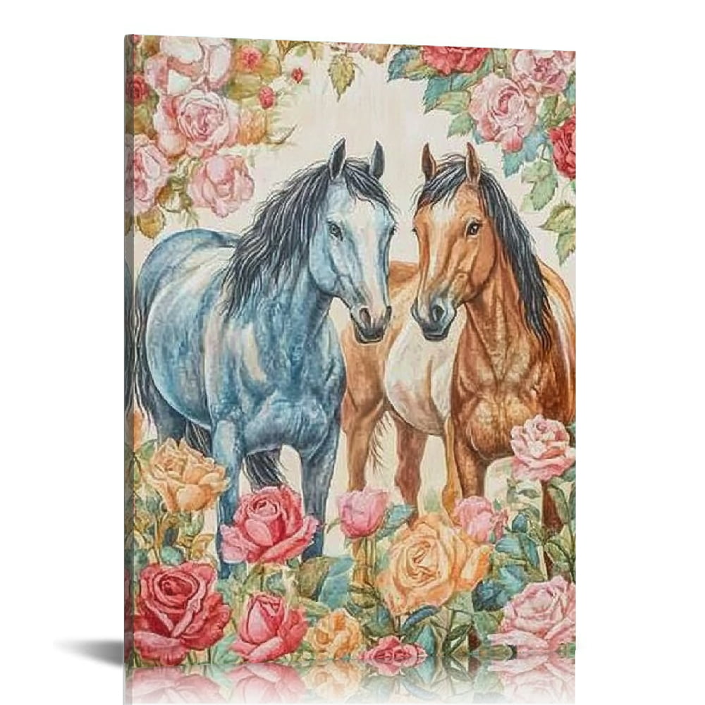 FCXZI Horses Flowers Field Canvas Prints Wall Art Home Decor 12x16in - Walmart.com