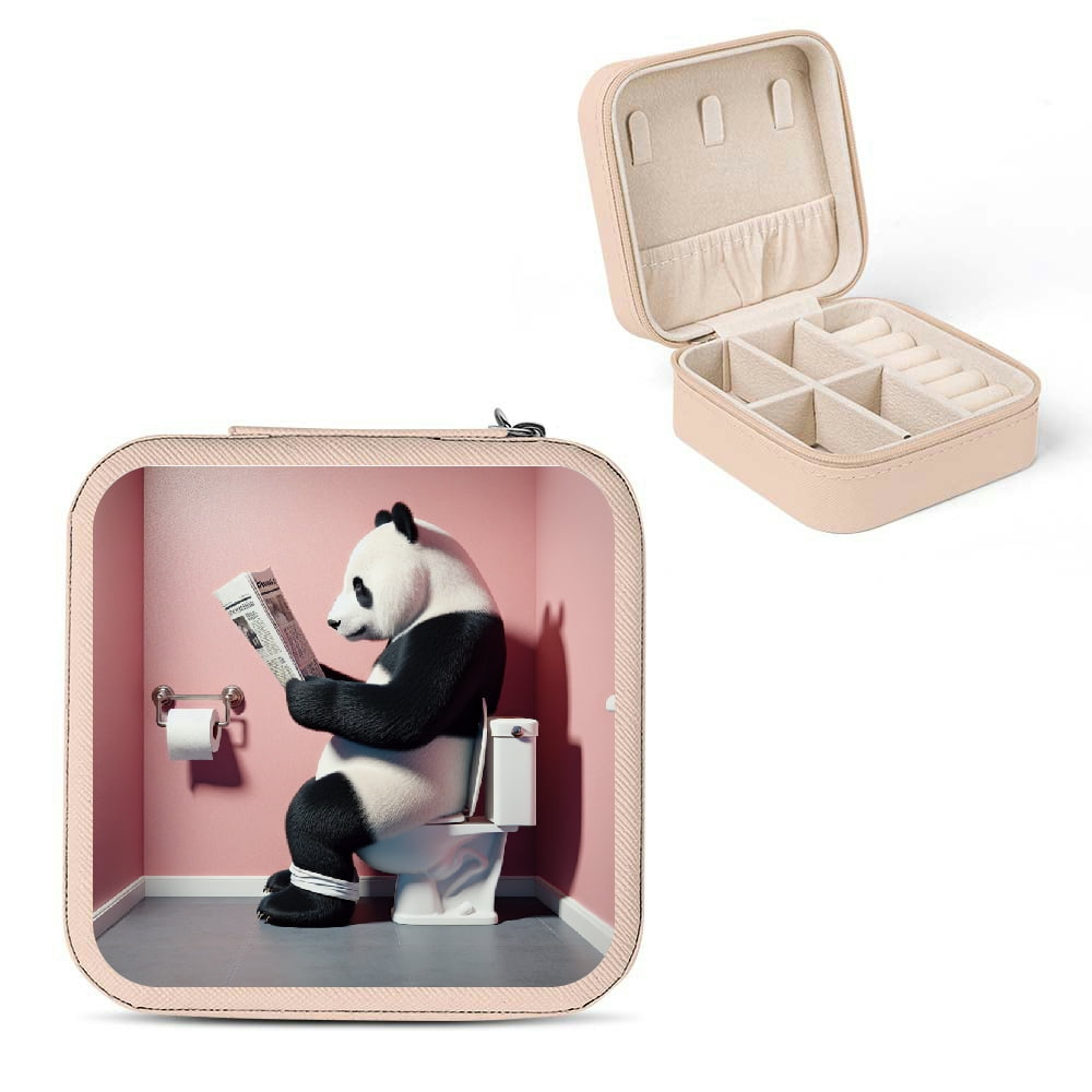 FCXZI Humorous Panda Jewelry Box Travel Organizer Necklace Ring Earring ...