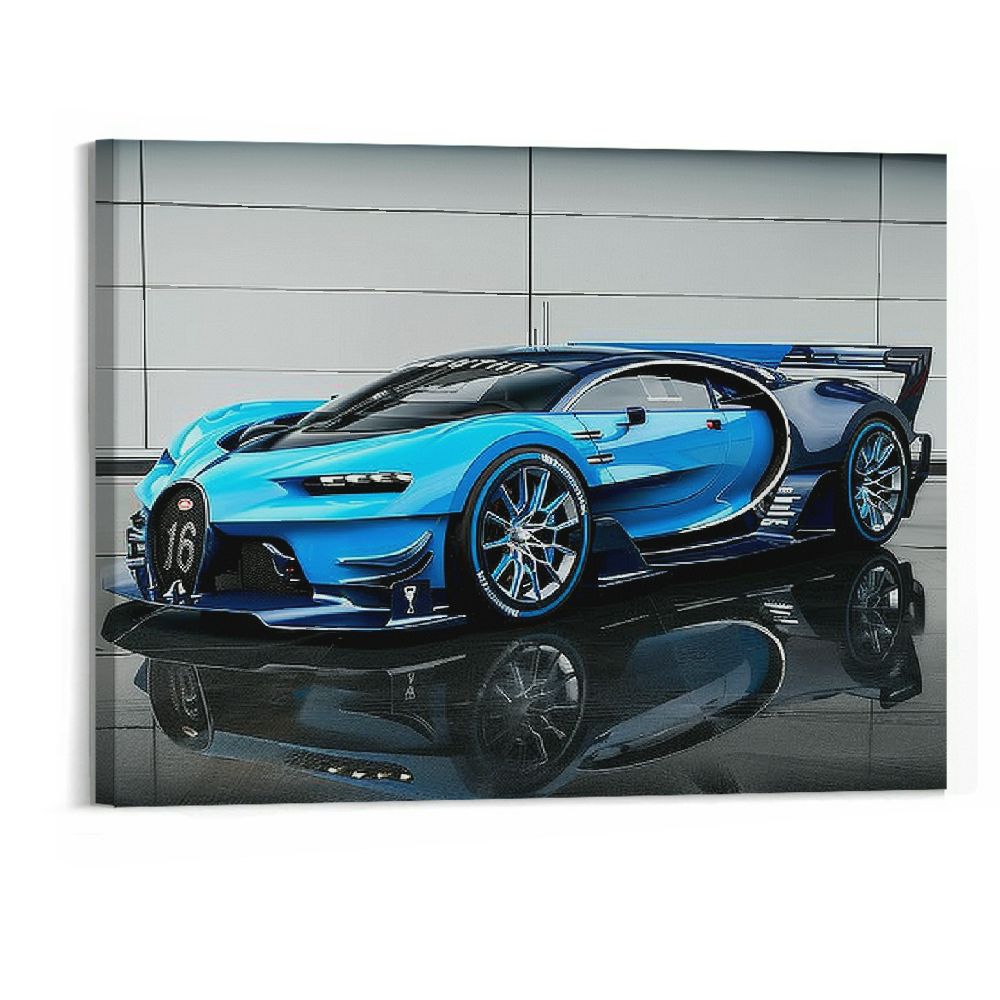 FCXZI , Large Canvas Wall Art, Car Design, Bugatti Vision Gran Turismo ...