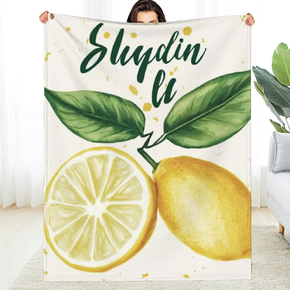 FCXZI Lightweight Lemon Leaves Fuzzy Soft Cozy Blanket - Multi-Purpose ...