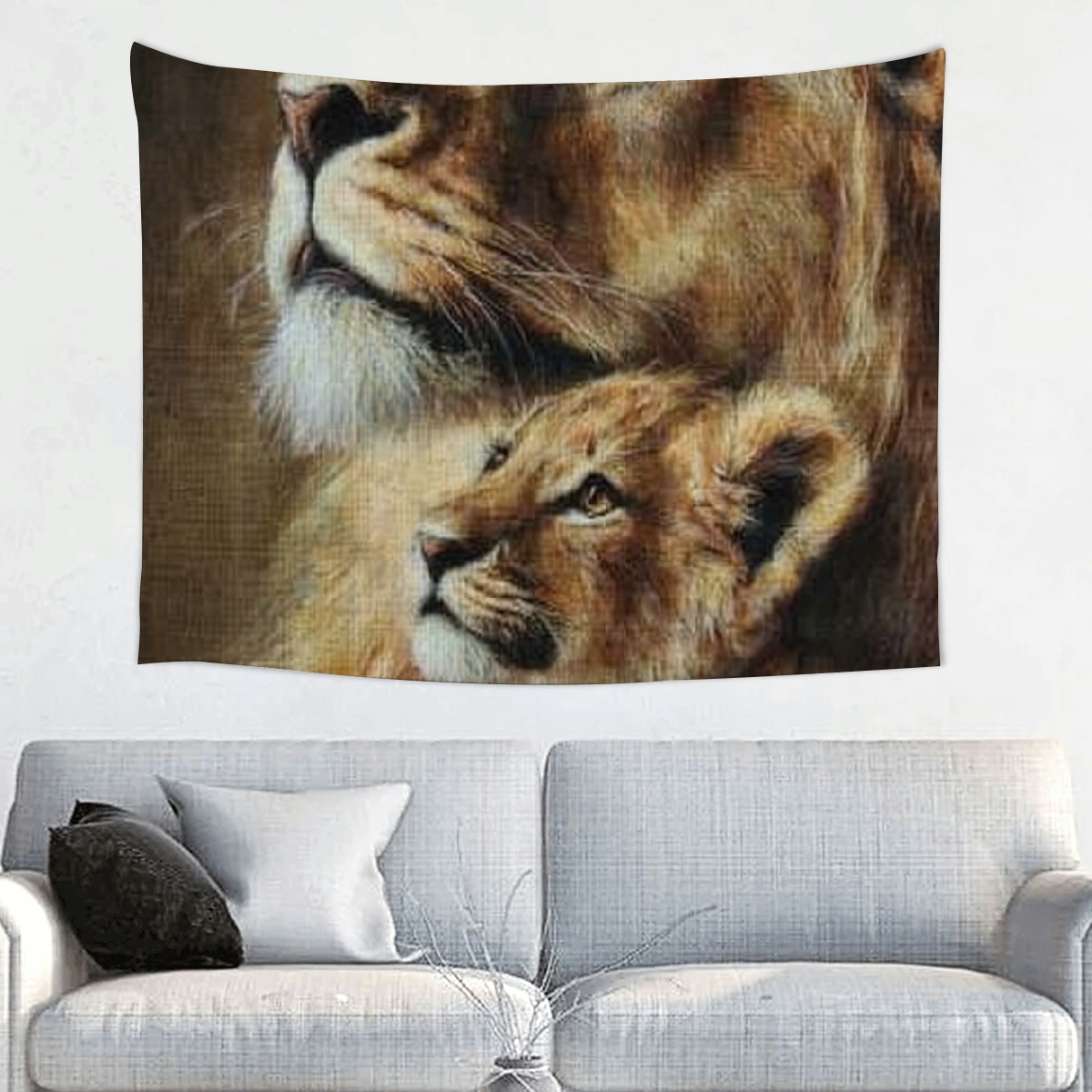 FCXZI Lion Cub Painting Tapestry Wall Art for Bedroom Living Room 40 ...