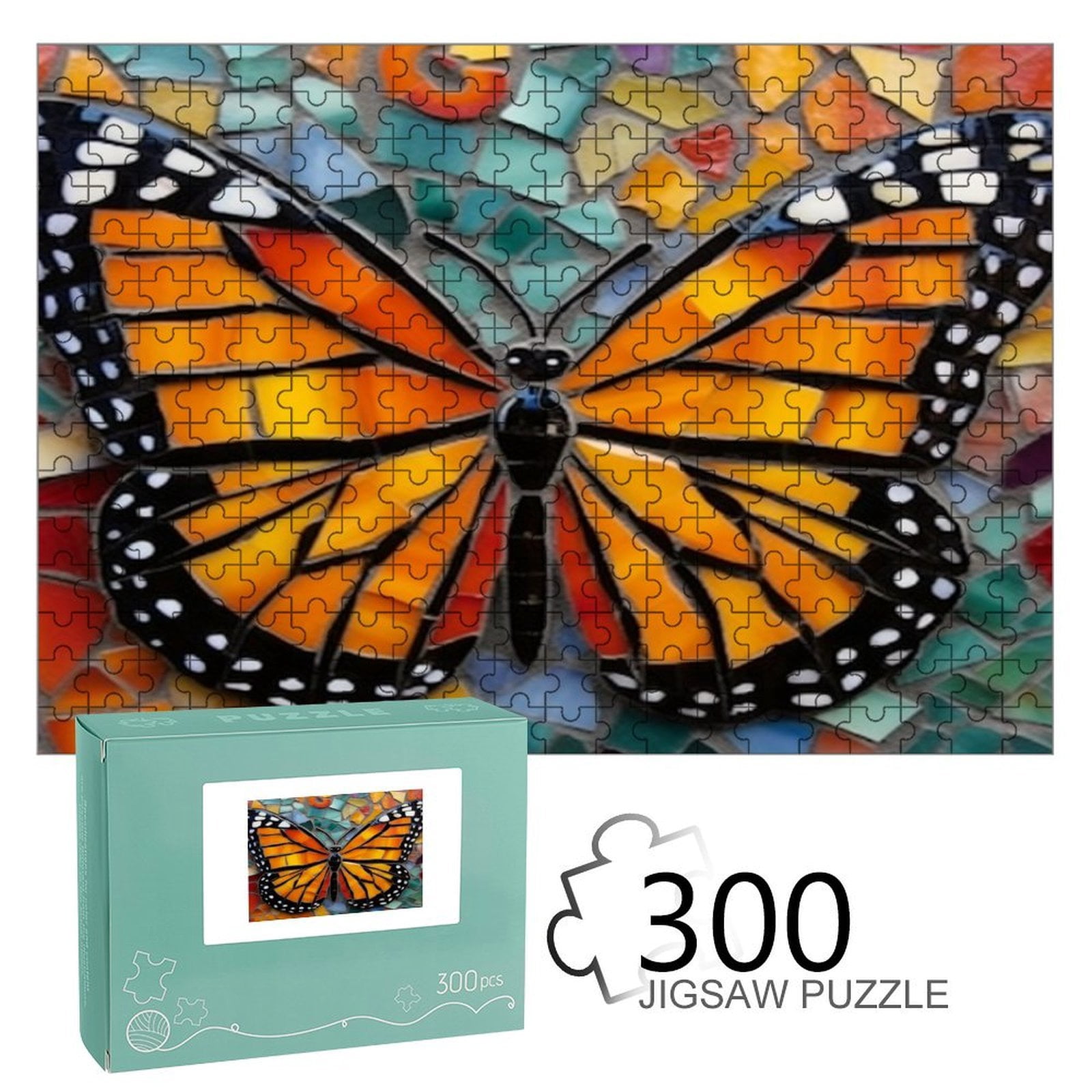 FCXZI Mosaic Butterfly Art, Interest Wooden Jigsaw Puzzle, HD Printed ...