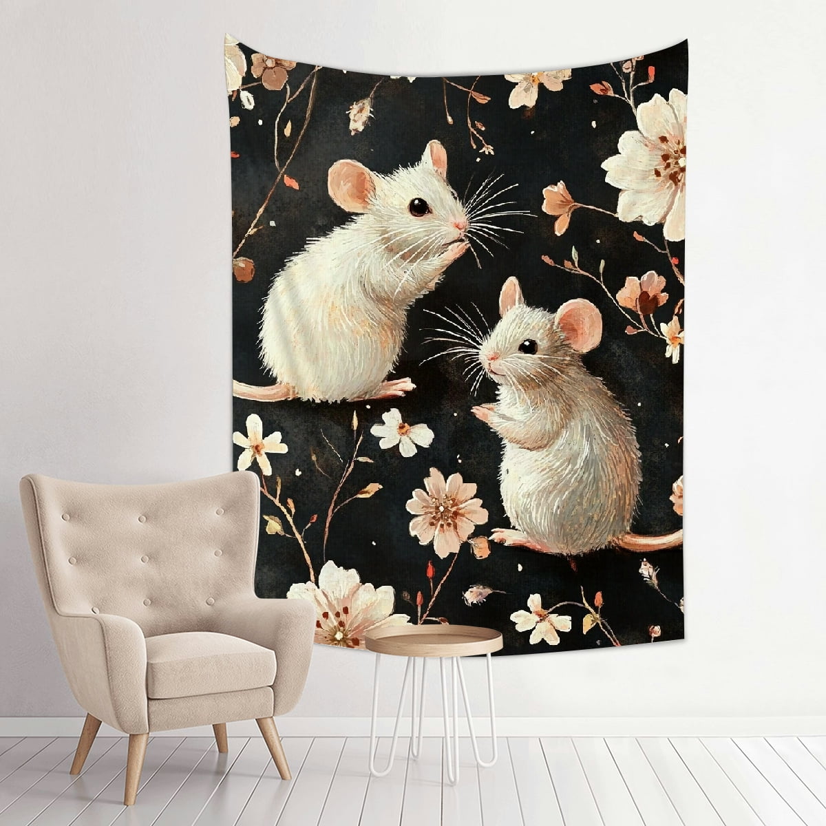 FCXZI Mouse Flowers Digital Art Tapestry Wall Hanging Home Decor 30 ...
